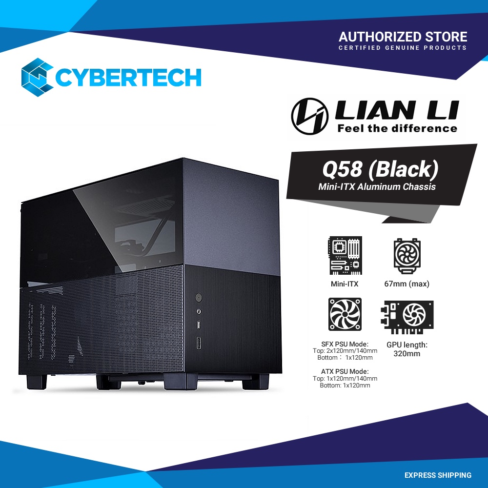 Lian Li Q58 Mini-ITX Black Aluminum Chassis Q58X3 | Shopee Philippines