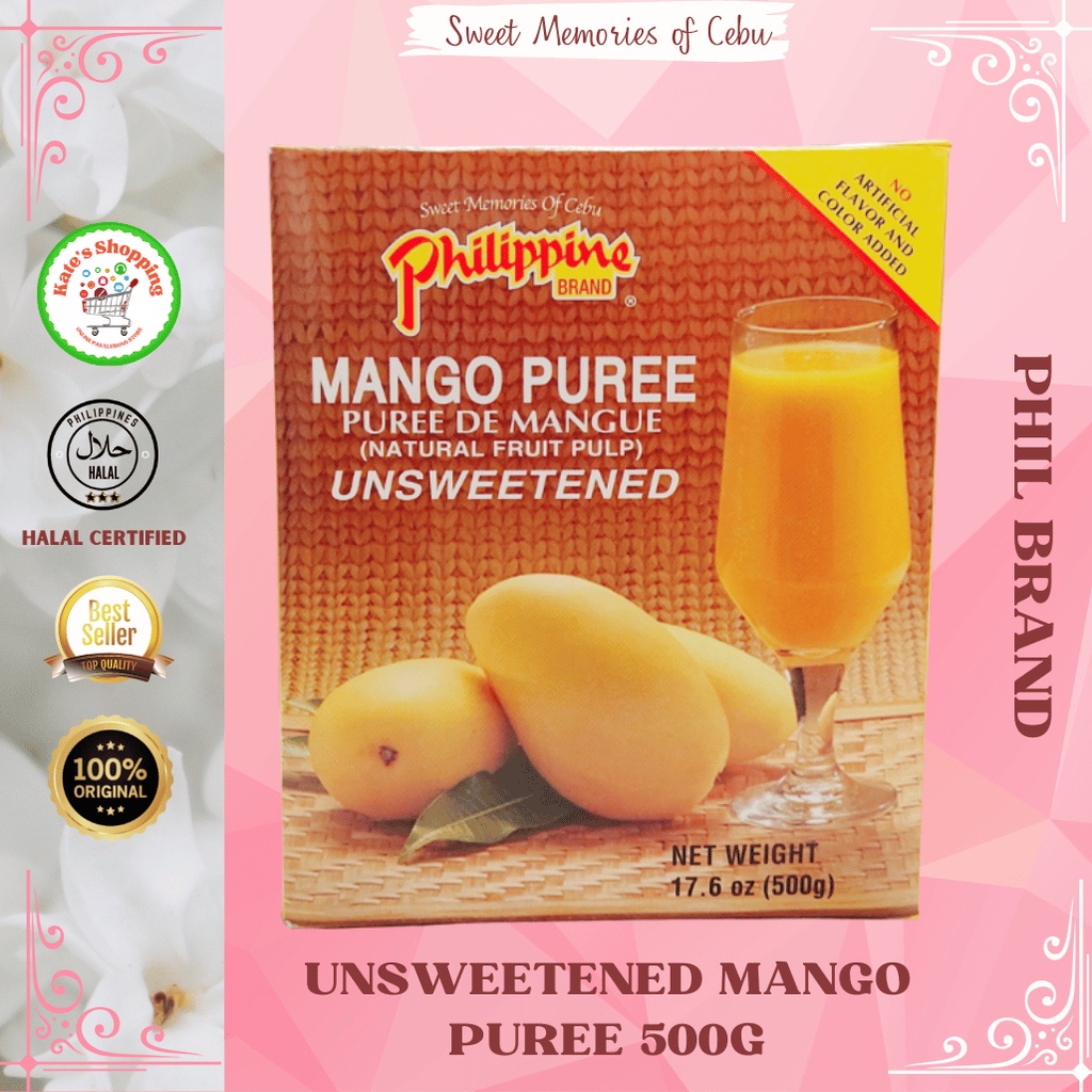 PHIL BRAND MANGO PUREE UNSWEETENED 500G | Shopee Philippines