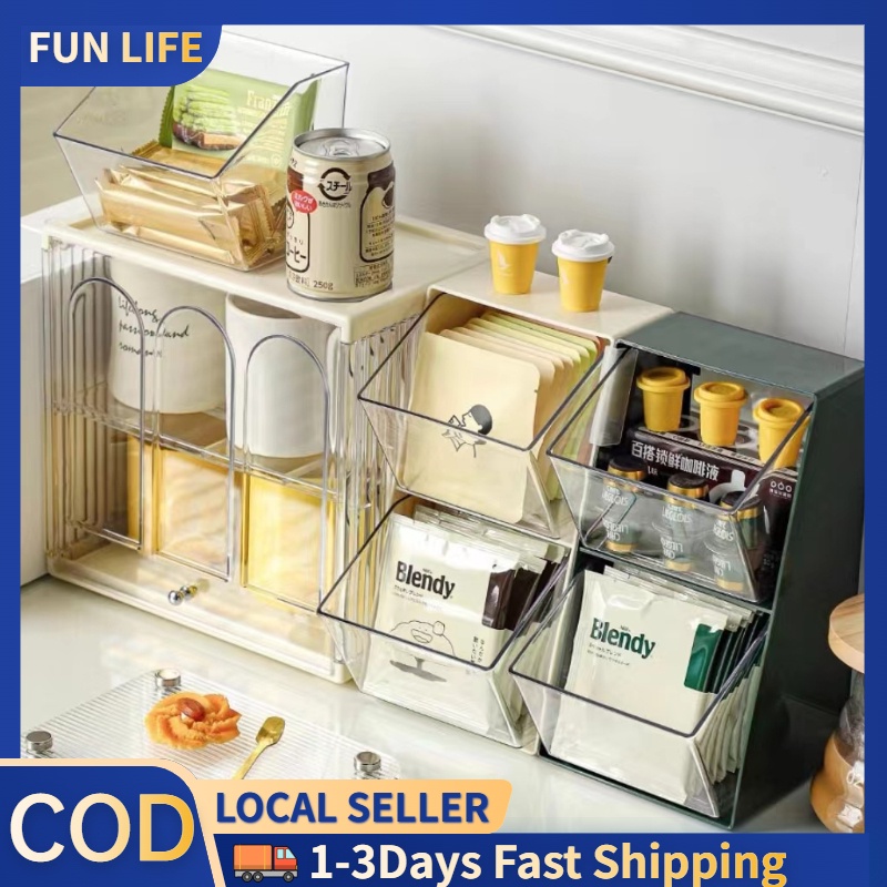 Coffee Capsule Storage Box Acrylic Tea Bag Organizer Rack Desktop Tea ...