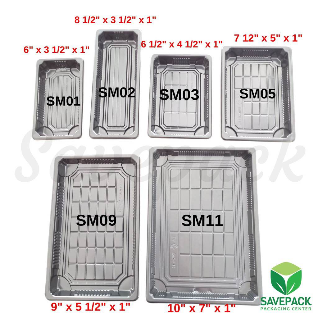 Rectangular Sushi Tray Plain Black with Lid (10pcs) [BIG SIZE] | Shopee ...
