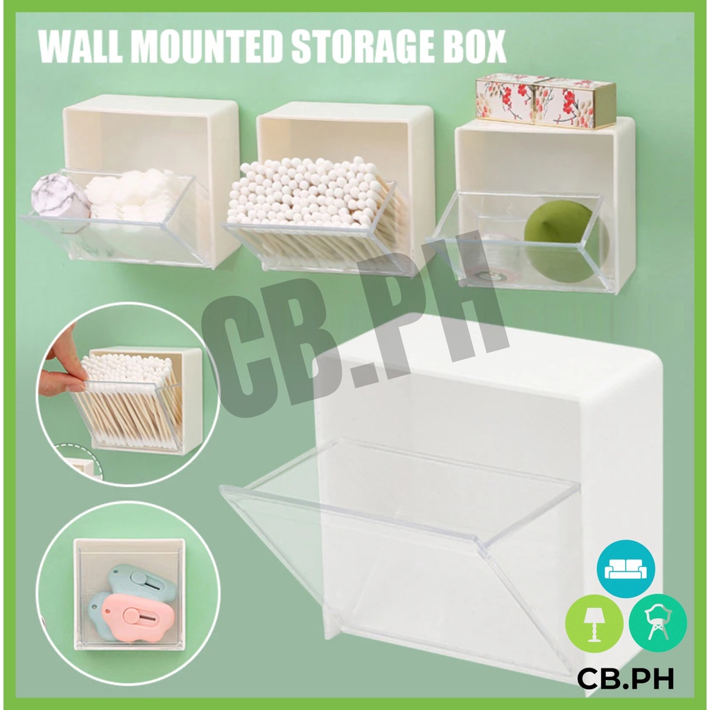 CB.PH Mini Box Wall Hanging Organizer Cotton Container Cosmetic Cotton ...