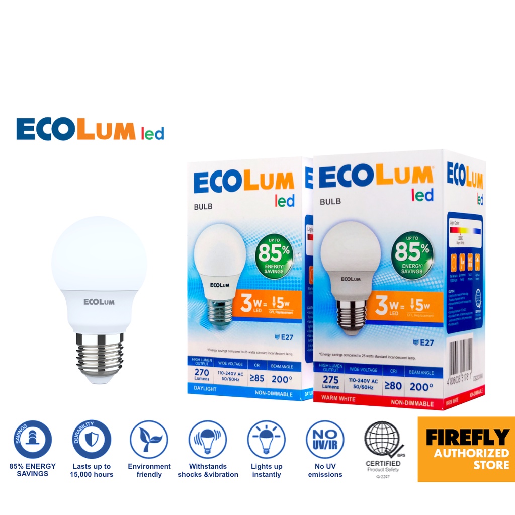 Firefly Ecolum LED Light Bulb Lamp | Shopee Philippines