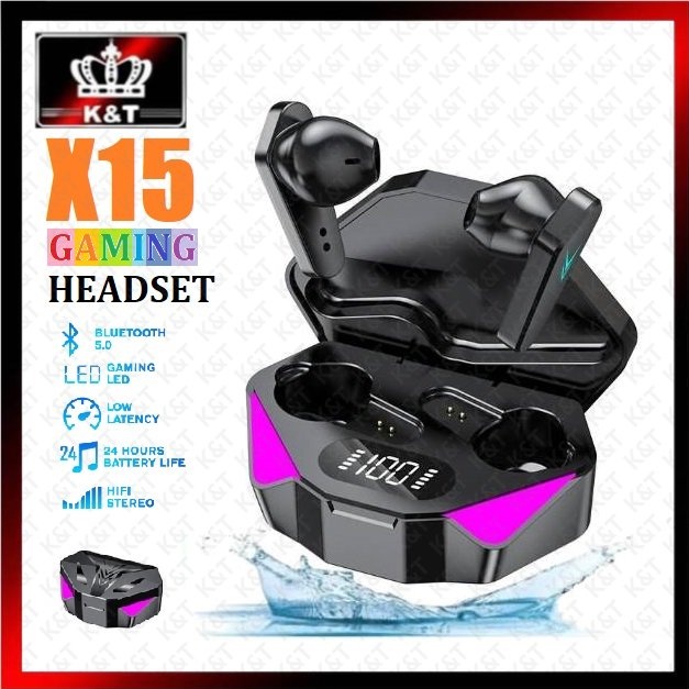 X15 TWS Gaming Headset Bluetooth Earphones Wireless Earbuds for Noise Cancelling Earbuds with ...