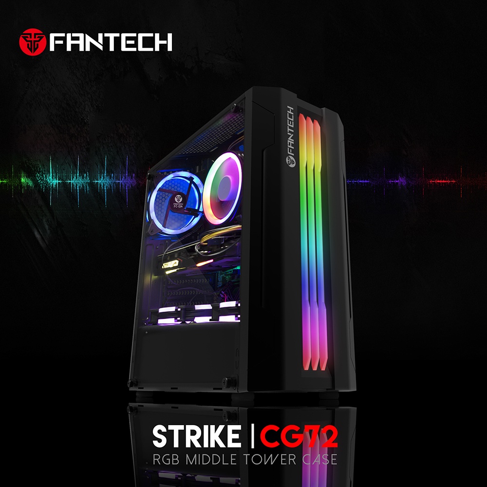 Fantech CG72 Strike RGB Middle Tower Gaming Case ATX Mini ITX Micro ITX ...
