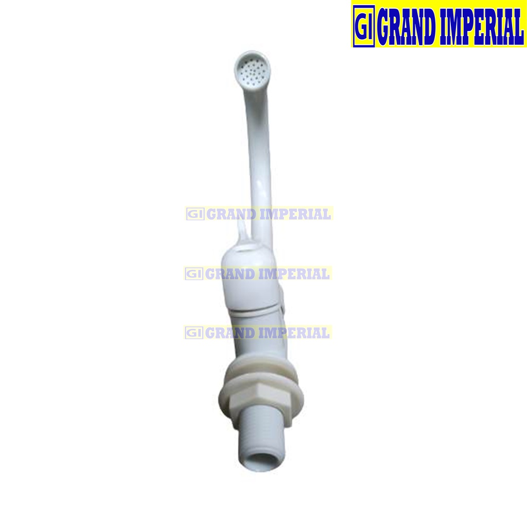 Shertech Faucet Gooseneck White Plastic Wall Vertical Thread 1/2" Male ...