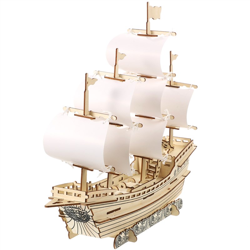 【new】Model Wooden Sailboat Ship 3D Puzzles Adults Toy Puzzle Kits Kit ...