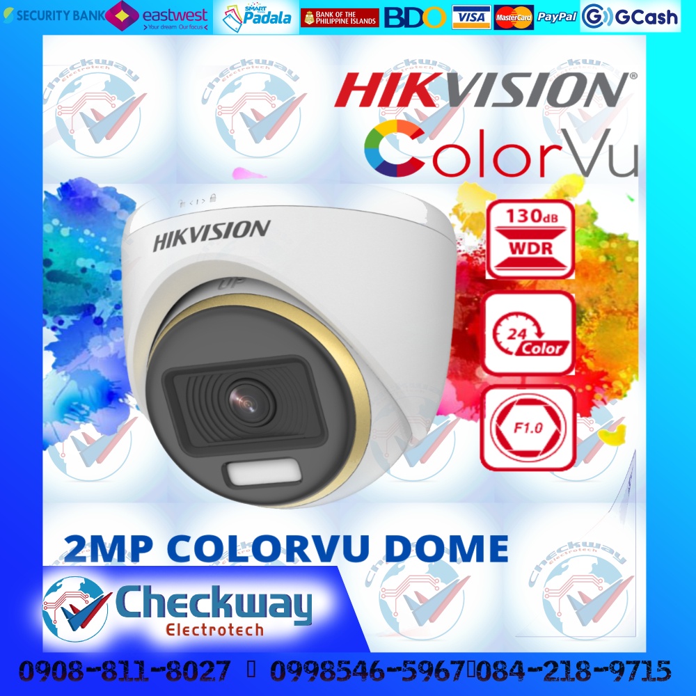 HIKVISION | COLORVU DOME| 24 HR COLORED | DS-2CE70DF3-PF|COLOR VU ...
