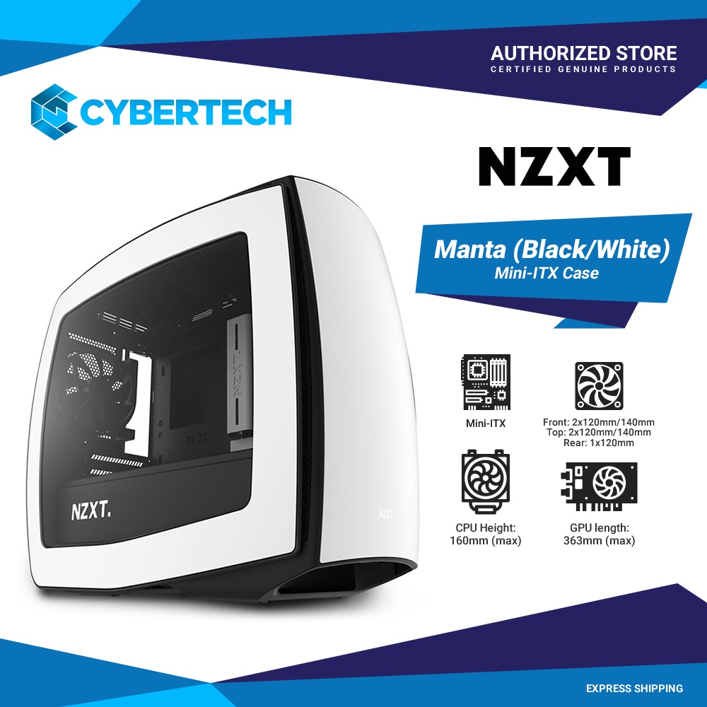 NZXT Manta Black White Mini-ITX Case | Shopee Philippines