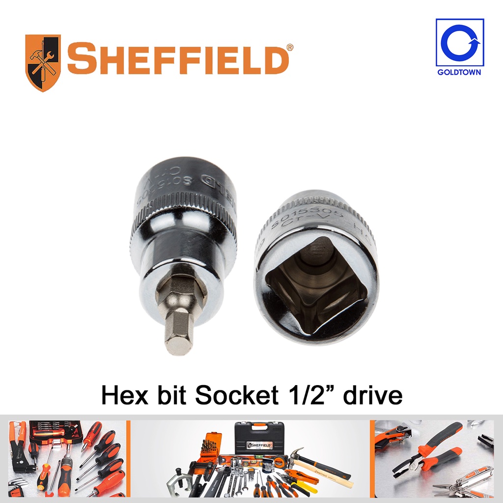 Original Sheffield Hex bit socket 1/2" drive H5 to H17 x 55mm (Sold per ...