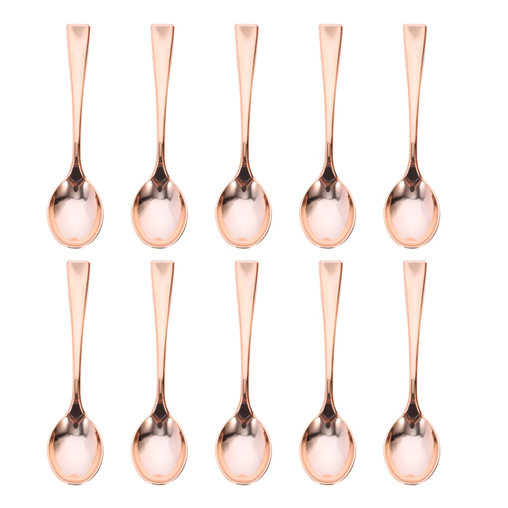 [READY STOCK] Pcs Eating Spoons Mini Disposable Sampling Gold Dessert ...