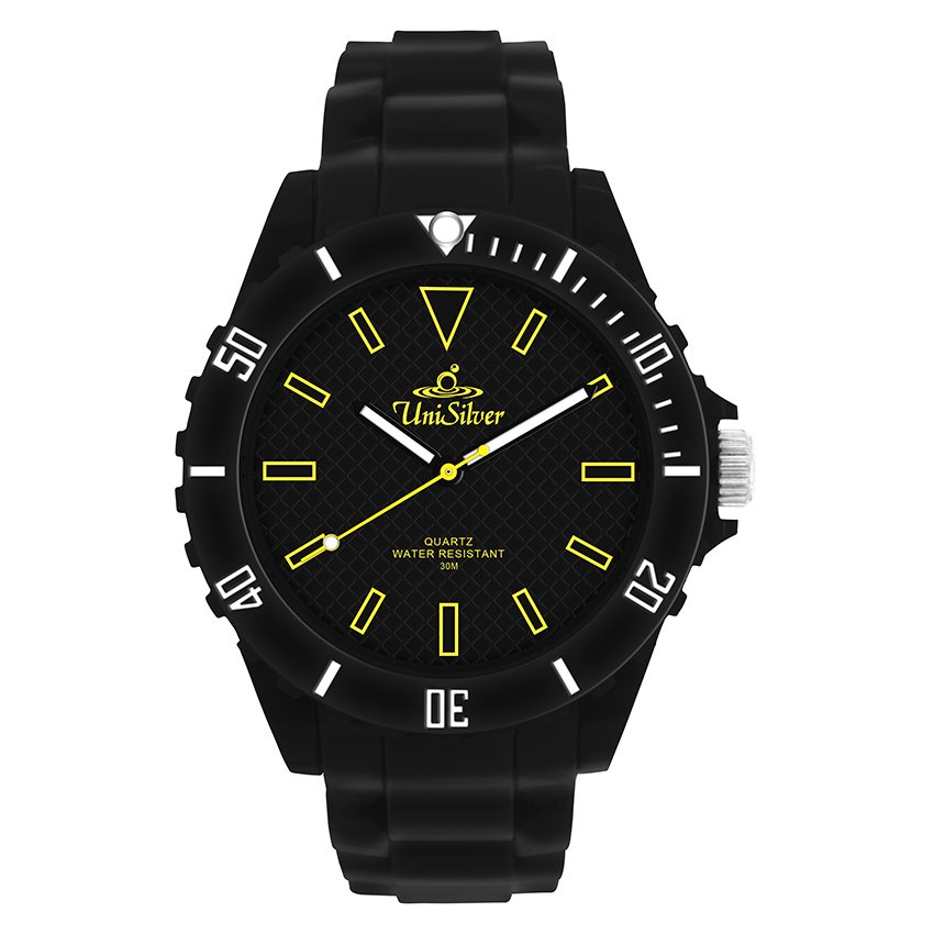 UniSilver TIME HD Men's Black Analog Rubber Watch KW1097-1101 | Shopee ...