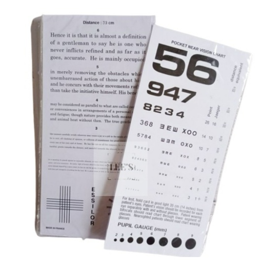 JAEGER EYE CHART / Pocket Eye Chart/ Snellen Chart | Shopee Philippines