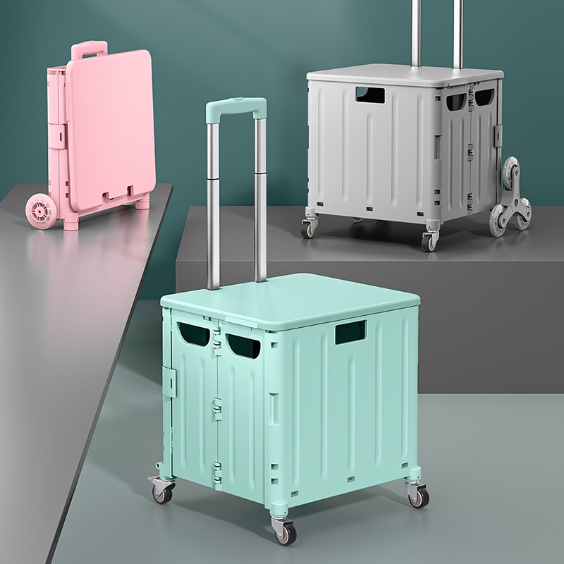 Folding shopping cart trolley 4~8 Wheel Shopping Cart Storage Movable ...