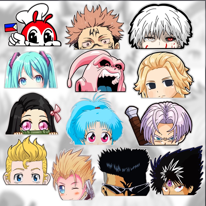 Anime Peeking Stickers Part 5 Waterproof Fadeproof Vinyl 3 inches ...