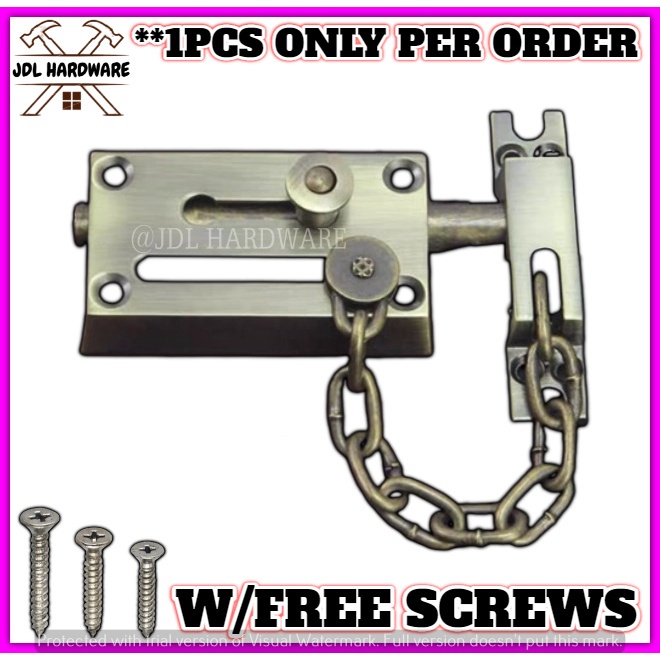 2201 Anti-theft Stainless Steel Home Window Door Security Chain Bolt ...