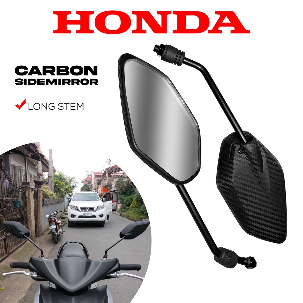 Honda ADV 160 | LONG STEM MOTORCYCLE SIDE MIRROR CARBON BLACK | COD ...