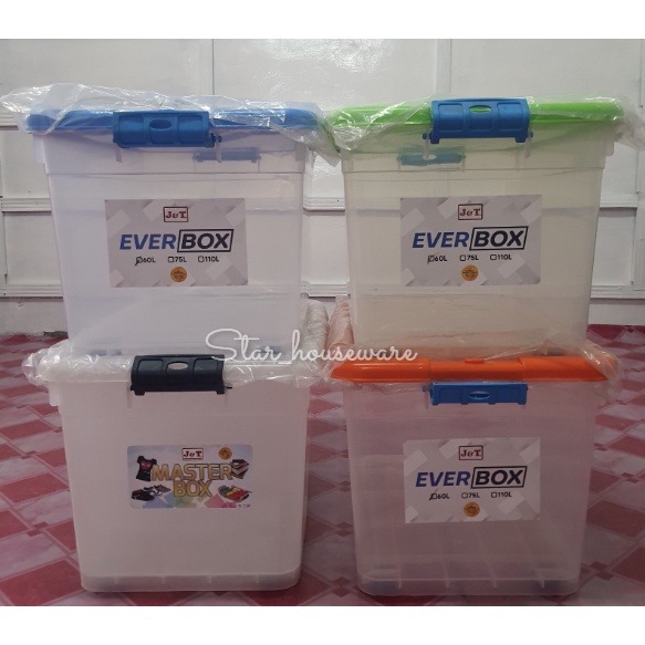 60 LITERS TRANSPARENT J&T MASTER BOX STORAGE BOX #1911 | Shopee Philippines