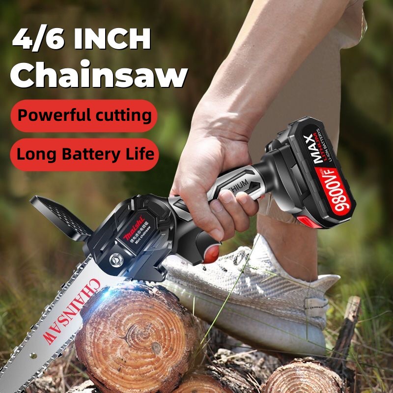 6/4 inch Portable Chainsaw Rechargeable chainsaw Electric Saw Mini ...