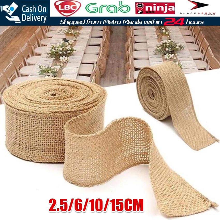 5 Meter 2.5-15CM DIY Jute Ribbon Roll for Gift Wrap Vintage Jute Fabric ...