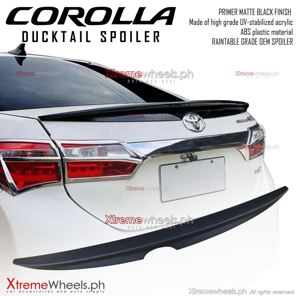 Toyota Corolla Altis 2014-2017 Rear Bumper Ductail Spoiler Primer Black ...