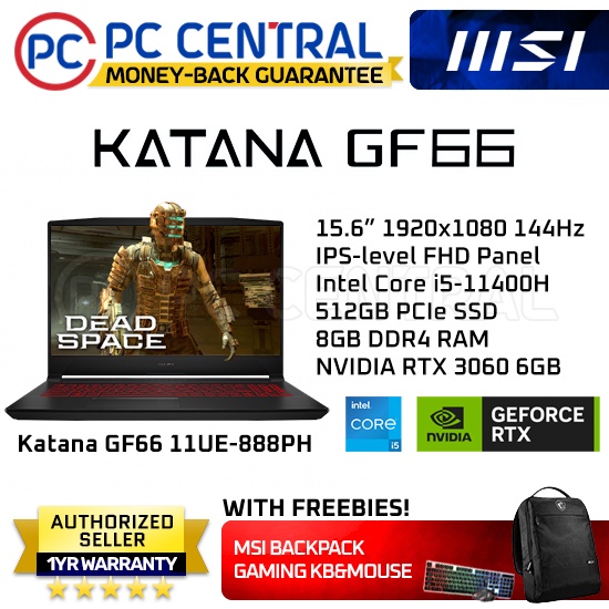 MSI KATANA GF66 (11UE-888PH) Gaming Laptop | Intel i5-11400H | 512GB ...