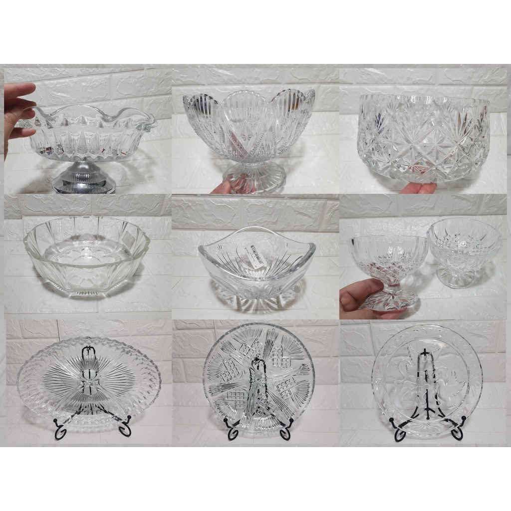 Assorted Clear Crystal Tableware from England and Japan | Shopee ...