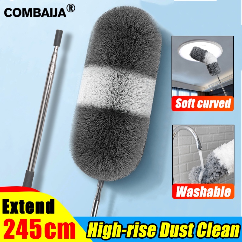 245cm Adjustable Microfiber Feather Dust Duster Dusting Stainless Steel ...