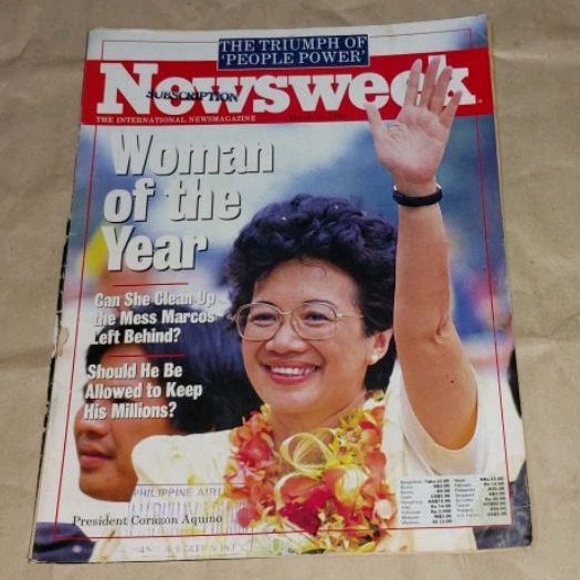 March 10, 1986 Newsweek Magazine Woman Of The Year President Corazon ...