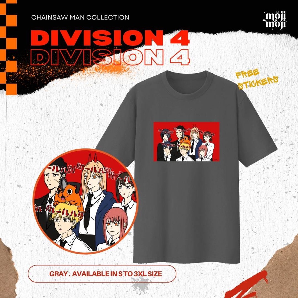 CHAINSAW MAN - Tokyo Special Division 4 Shirt in Black / White / Gray ...