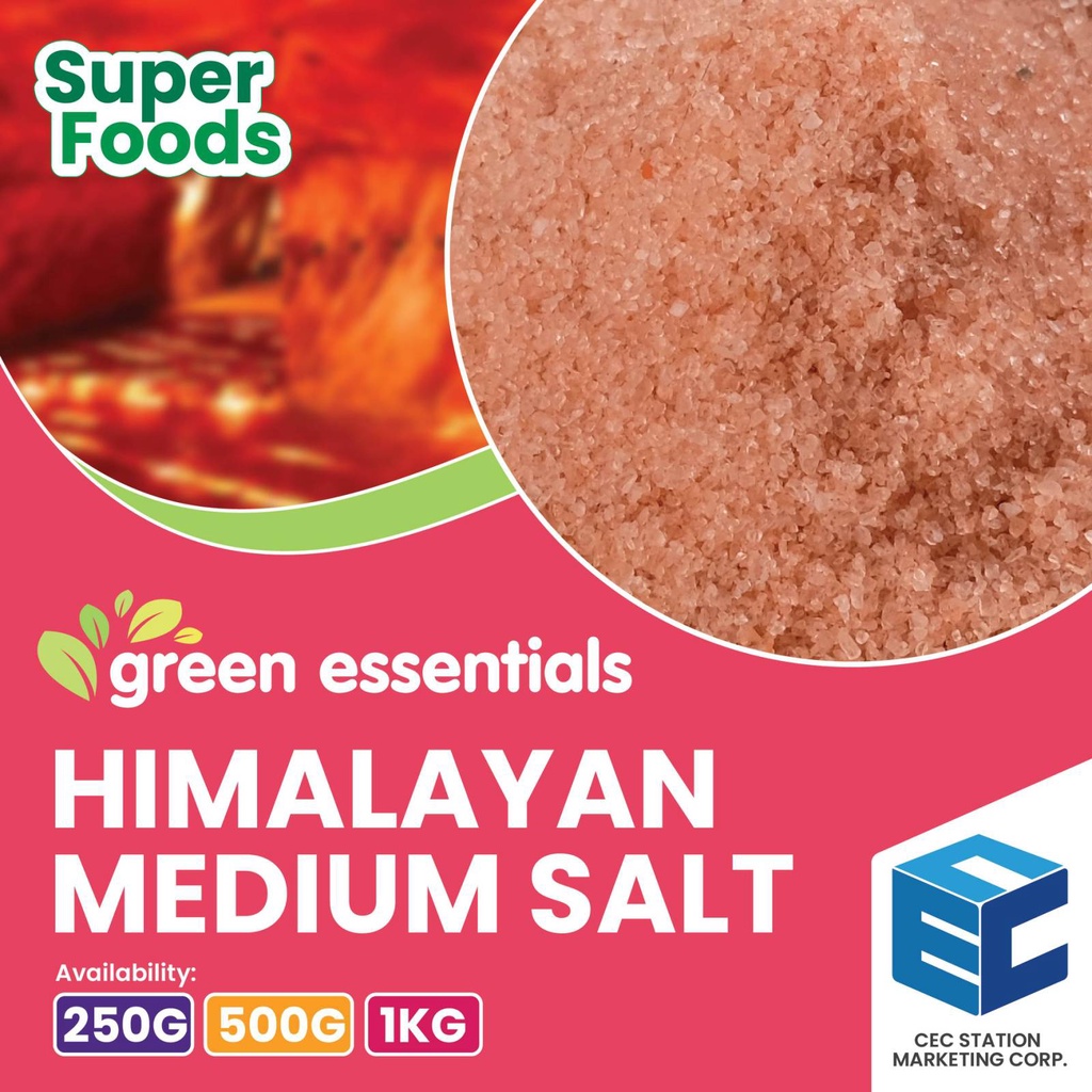 Green essentials Pink Himalayan Medium Coarse Salt 250g/500g/1kg ...
