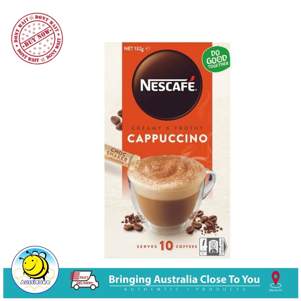 Nescafe Cappuccino with choc shaker (10 sachet) 132g (expiry JUNE 2025 ...