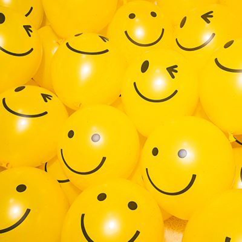 5Pcs Lemon Yellow smile face balloon Korea's most popular balloon Ins ...
