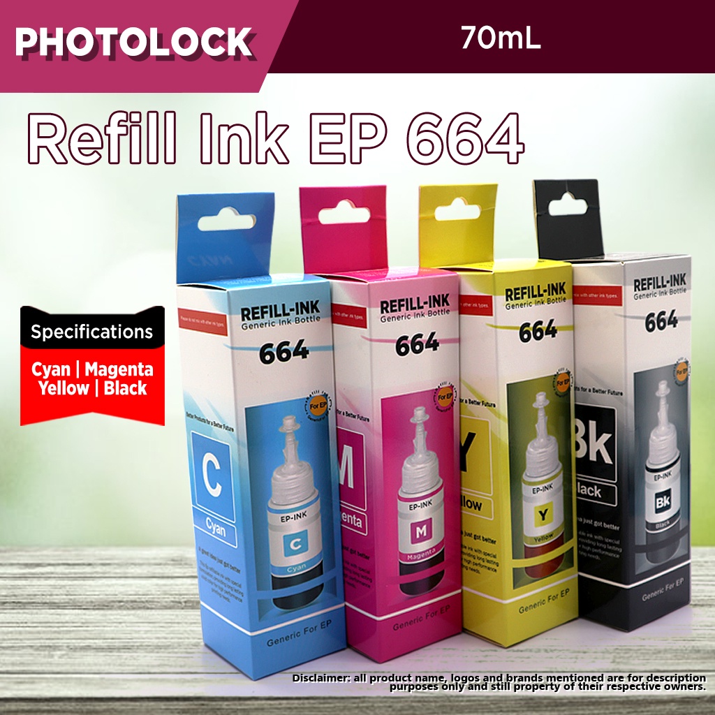 Refill Ep 664 Ink for Printer L120 L360 L310 L130 L210 L220 L355 L358 ...