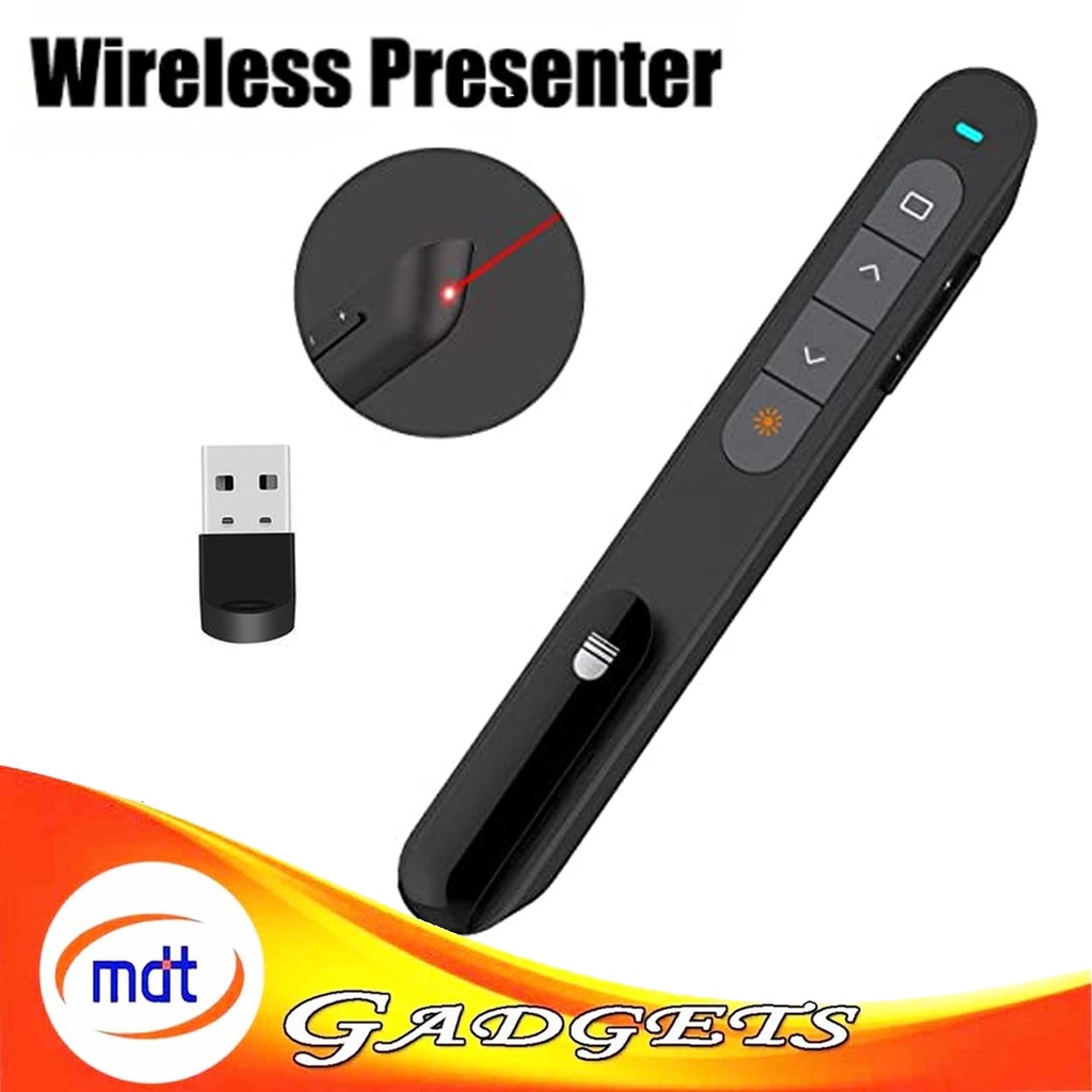 Wireless Presenter 2.4Ghz USB Wireless Presenter Red Laser Pointer PPT ...