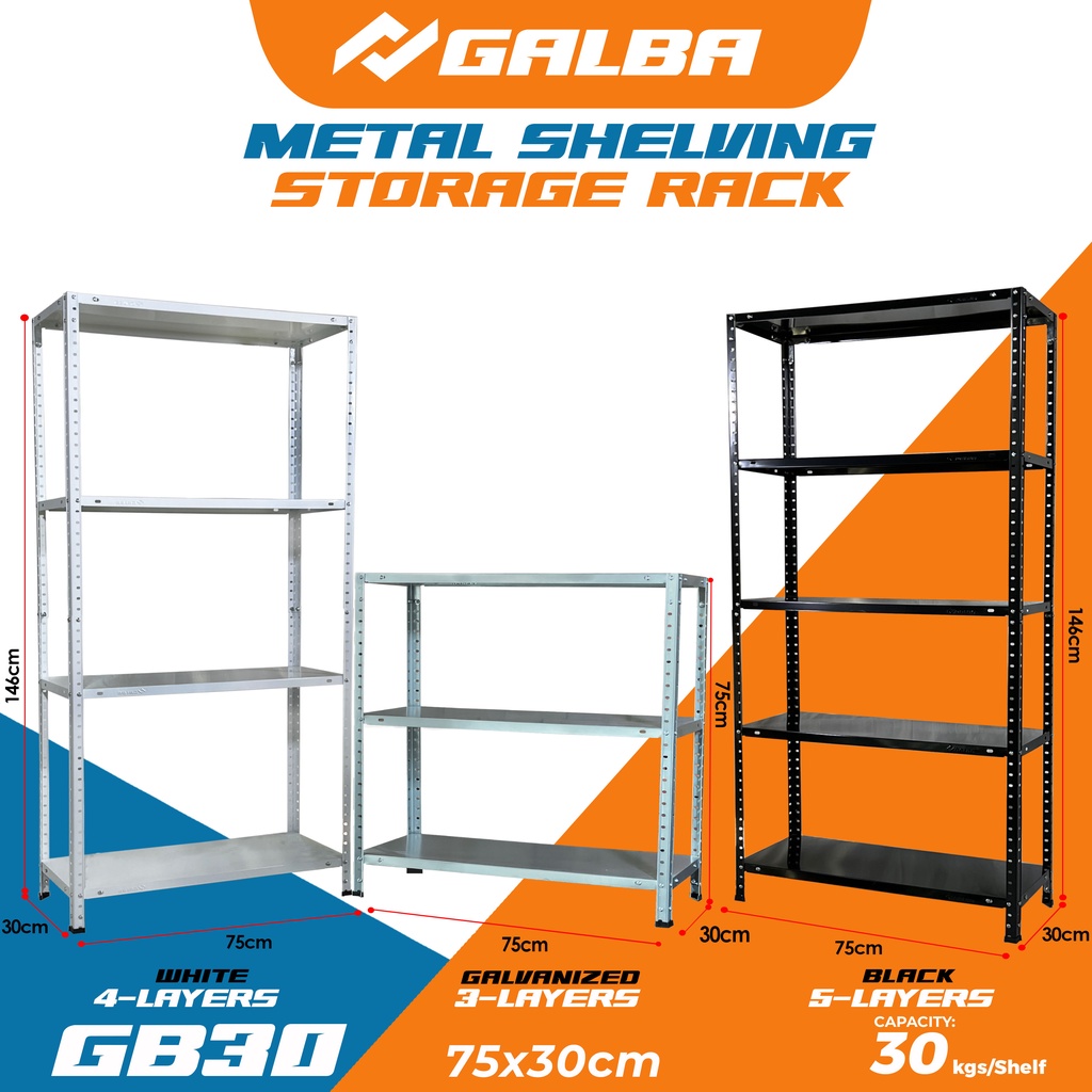 GALBA All Metal Storage Shelving GB Adjustable 5 Layer Steel Rack ...