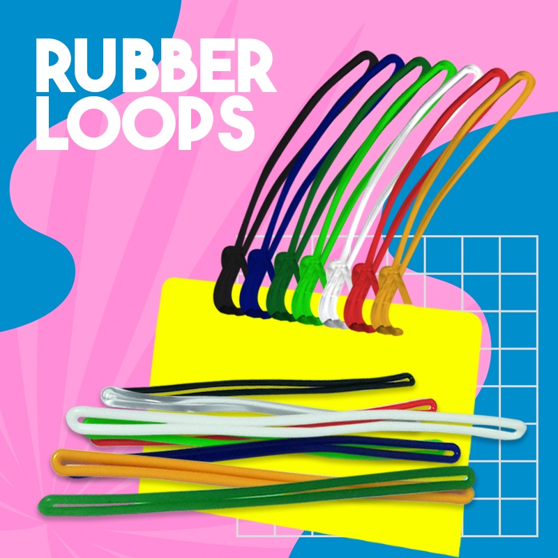 (100 pcs) Rubber Loops for ID and Tag /' Bagtag Making 6inches Long ...