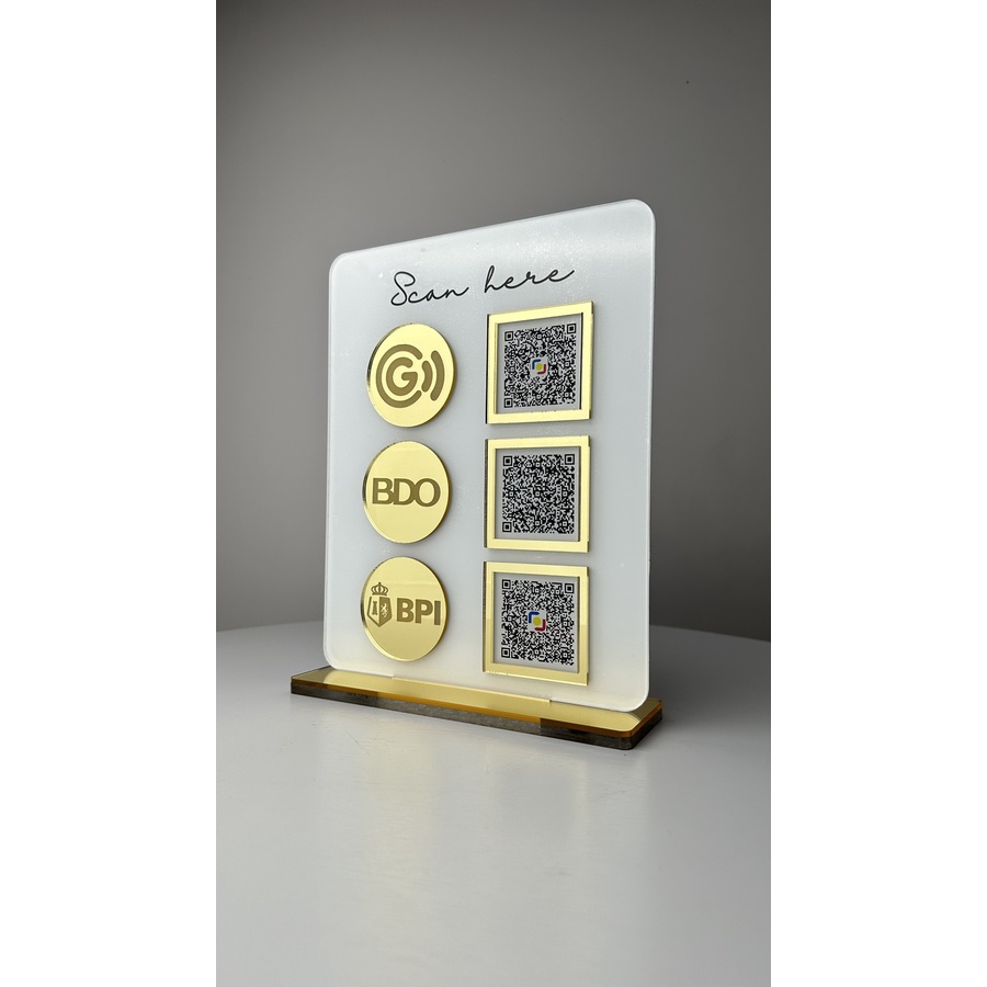 QR Code Stands- High Quality Acrylic QR Standees for Gcash, BDO, BPI ...
