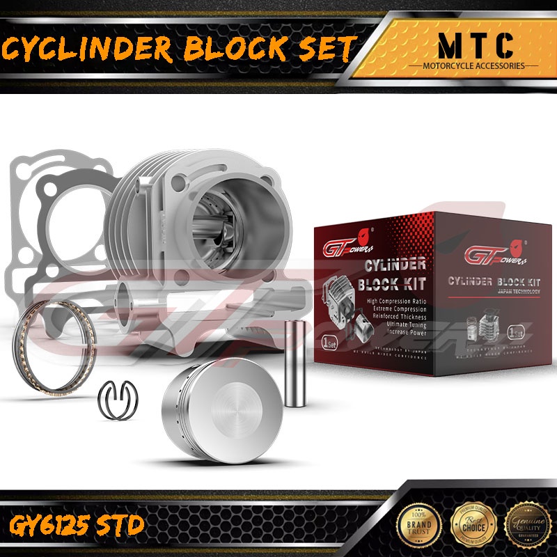 GT Power Cylinder Block Kit Set GY6-125 STD Φ52.4MM Made in Thailand ...
