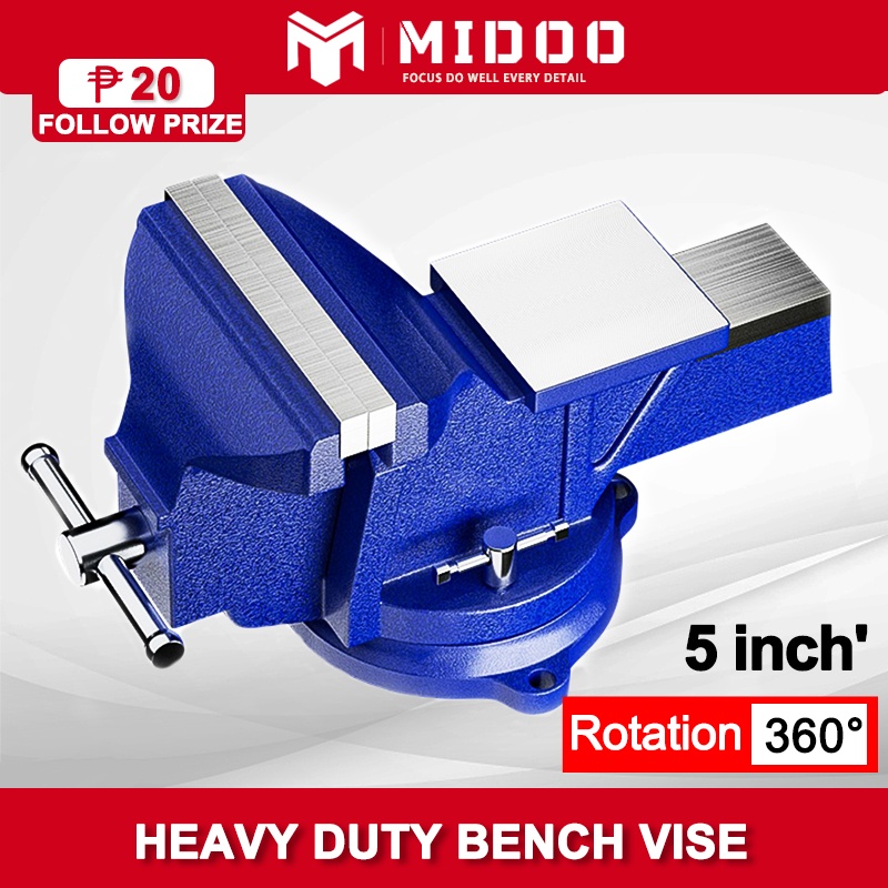 Bench vise 4" 5" With Anvil Clamp tool Gato 360° rotating cast iron ...