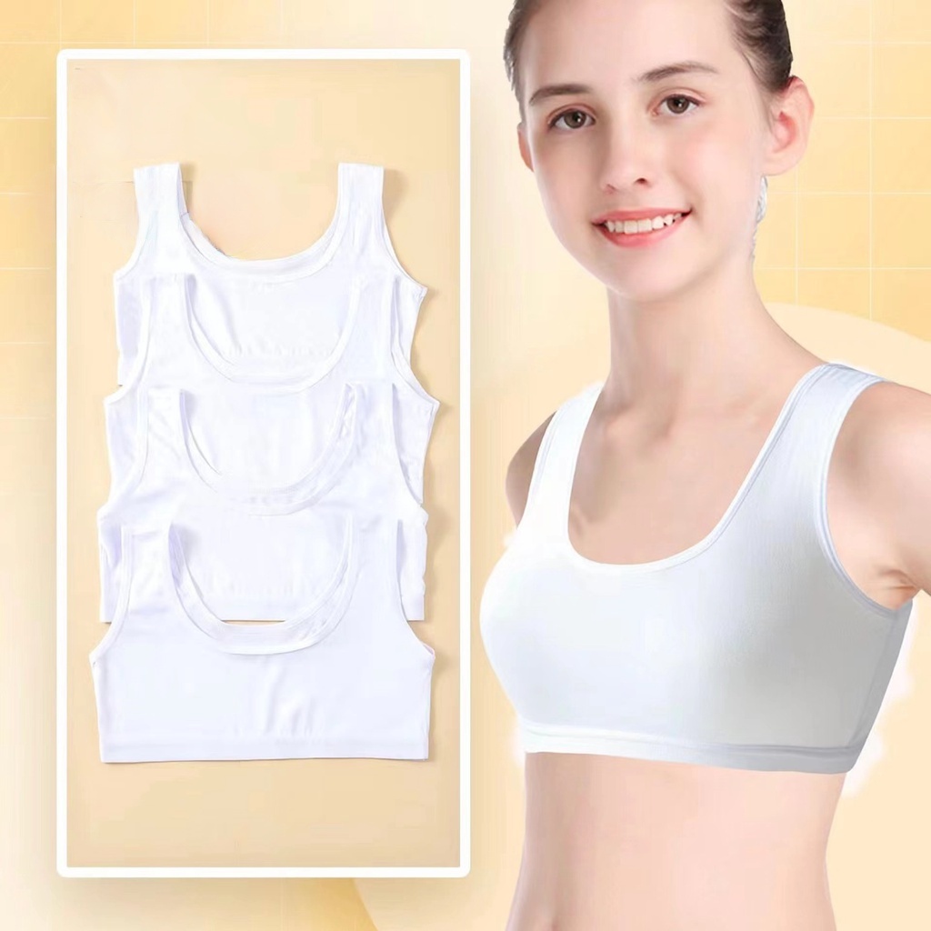 6 PIECES ALL WHITE PLAIN BABY BRA SCHOOL BRA SANDO BRA | Shopee Philippines