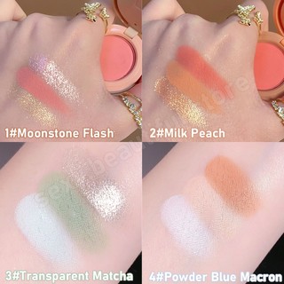 3 In 1 Matte Highlighter Blush Palette Pearly Blush Shiny Eyeshadow ...