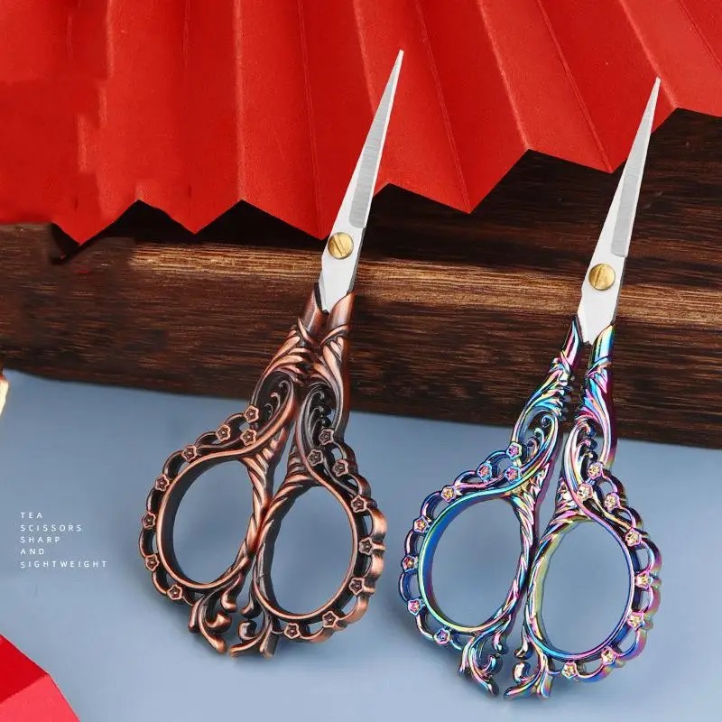 Stainless Steel Vintage Scissors Embroidery Fabric Needlework Sewing ...