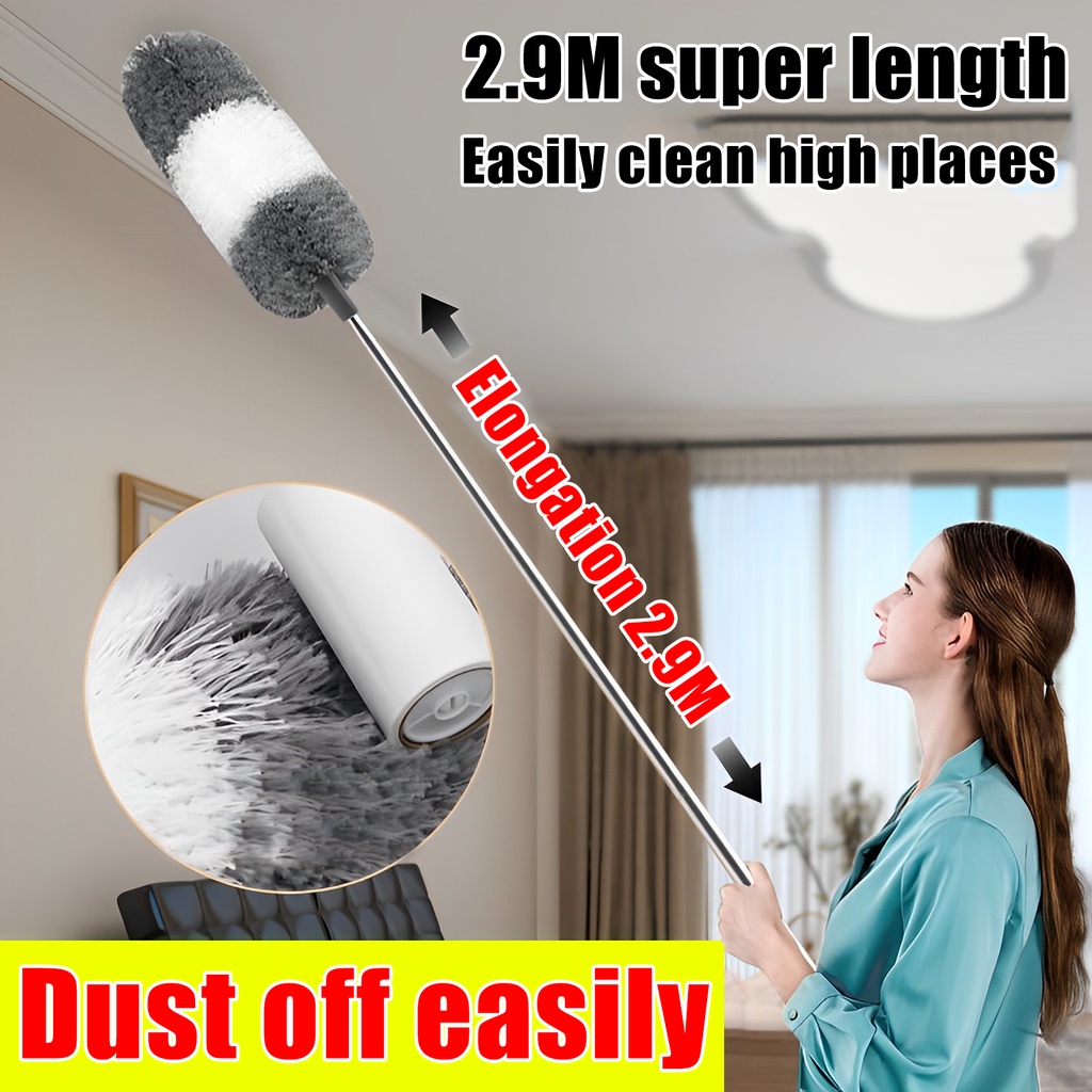 2.8M Dust Duster Dusting Retractable Household Cleaner Feather Duster ...