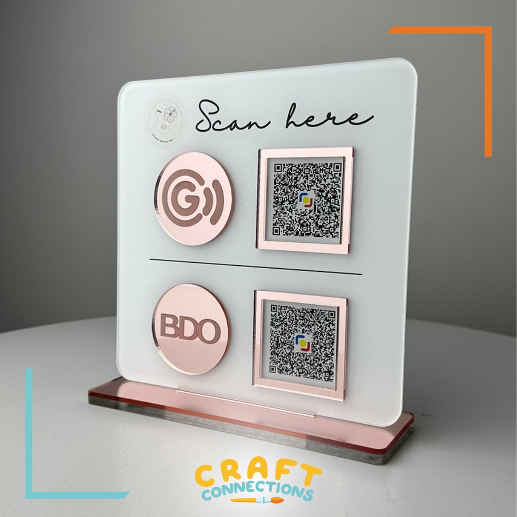 QR Code Stands- High Quality Acrylic QR Standees for Gcash, BDO, BPI ...
