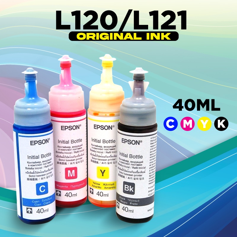 EP SON L120/L121 Printer Original Ink 4-Color 40ml (1 set) | Shopee Philippines