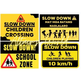 Slow Down Signage | Safety Street Road Warning Sign | School Zone ...