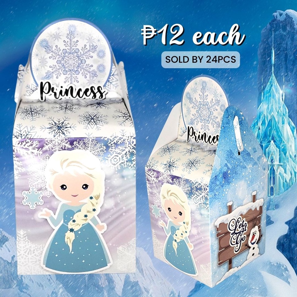 FP1703 (24PCS) Princess Elsa Frozen Royal Treat Loot Bags Loot Box ...