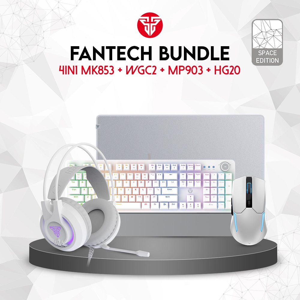 Fantech 4 IN 1 MK853 Gaming Keyboard WGC2 Vibe Mouse MP903 Mousepad HG20 Headset Space Edition ...