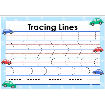Laminated Tracing Lines for Kids Toddlers | Reusable | Educational Wall ...