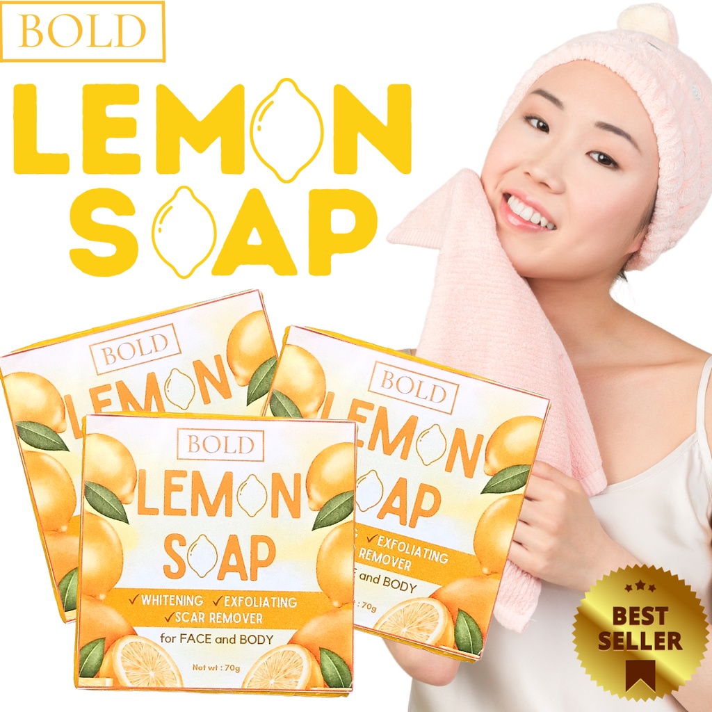 BOLD LEMON SOAP / 70g / Whitening / Exfoliating / Scar Remover / 20x ...